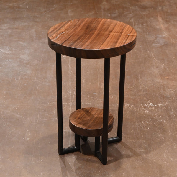 Walnut and Steel Drink Table – First Circle Furniture